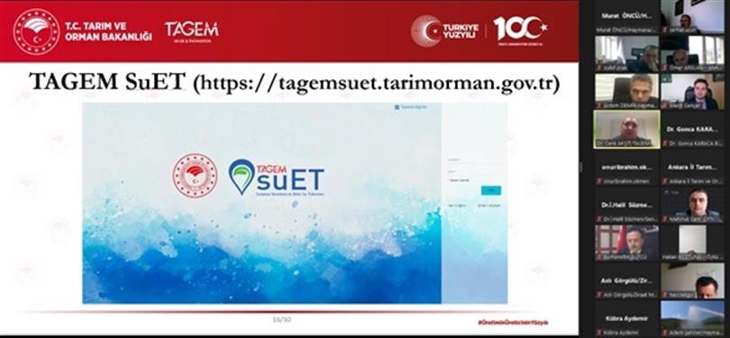 SULAMA YÖNETİMİ VE BİTKİ SU TÜKETİMİ SİSTEMİ TAGEM-SUET İLE; TARIMDA SU ...